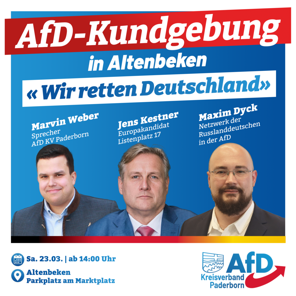 AfD Kundgebung in Elsen 23. März – AfD Kreisverband Paderborn